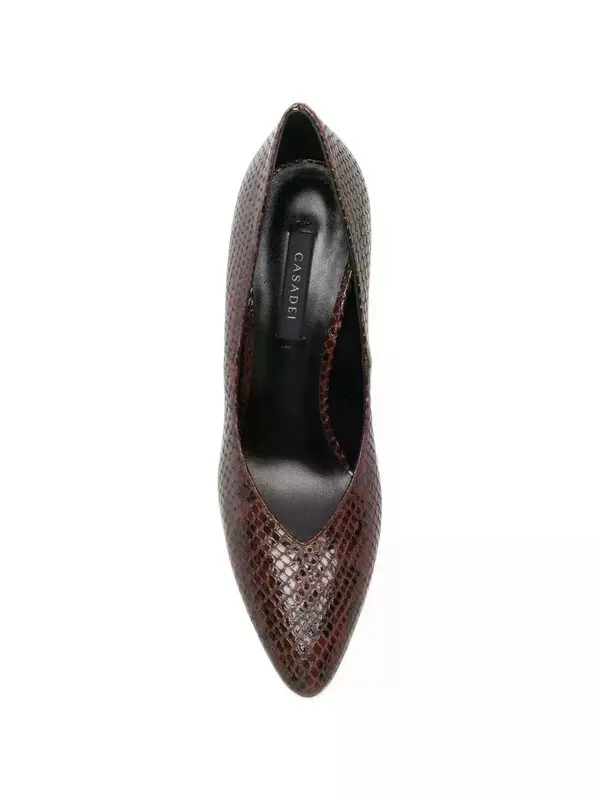 Casadei Snake-effect Leather Pumps - Brown