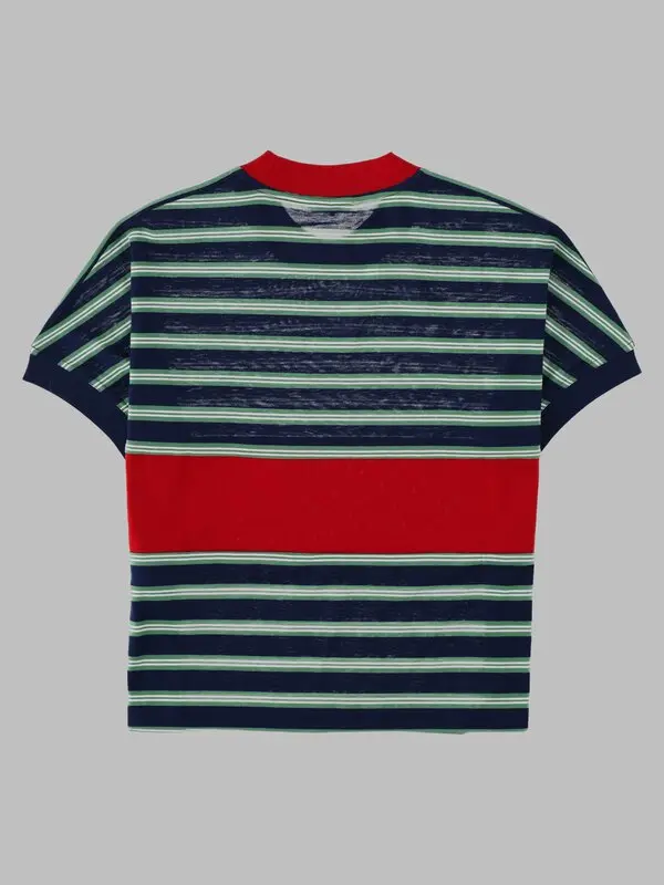 Versace T-shirt In Cotone A Righe Con Logo