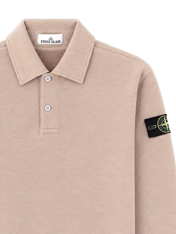 Stone Island Felpa Oversize Con Colletto Polo