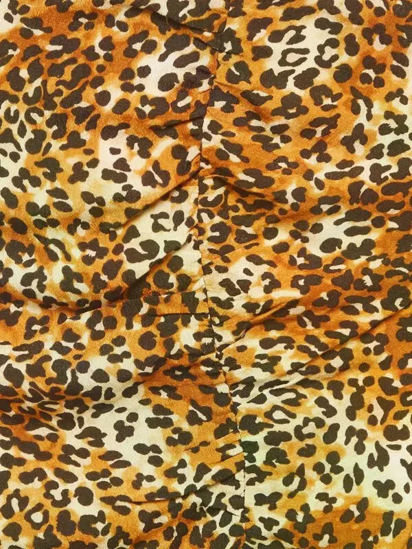 Maje Leopard-print Ruched Midi Skirt