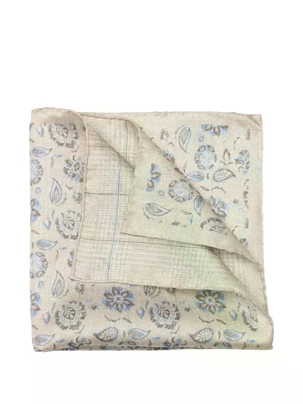 ELIZABETTA Enzo Pocket Square - Oatmeal