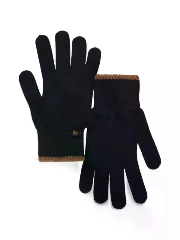 MOORER Ribbed-knit Contrast-trim Gloves