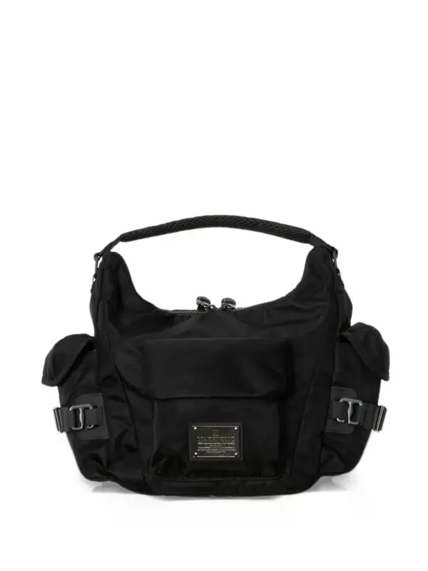 MAKAVELIC Logo-plaque Buckled Shoulder Bag - Black