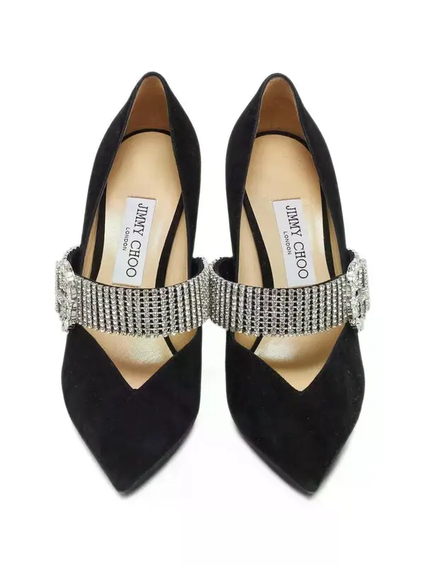 JIMMY CHOO Karli Crystal-embellished Suede Pumps - Black