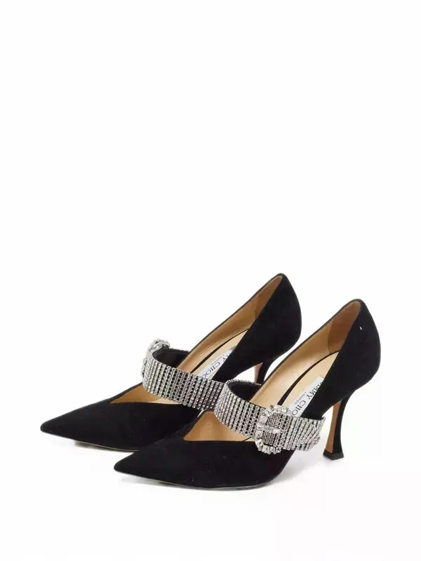 JIMMY CHOO Karli Crystal-embellished Suede Pumps