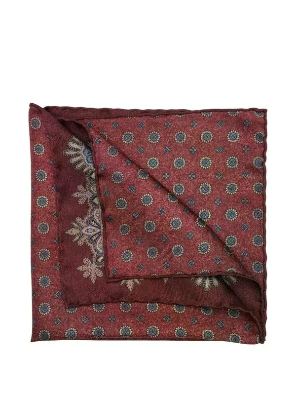 ELIZABETTA Brando Silk Pocket Square - Red