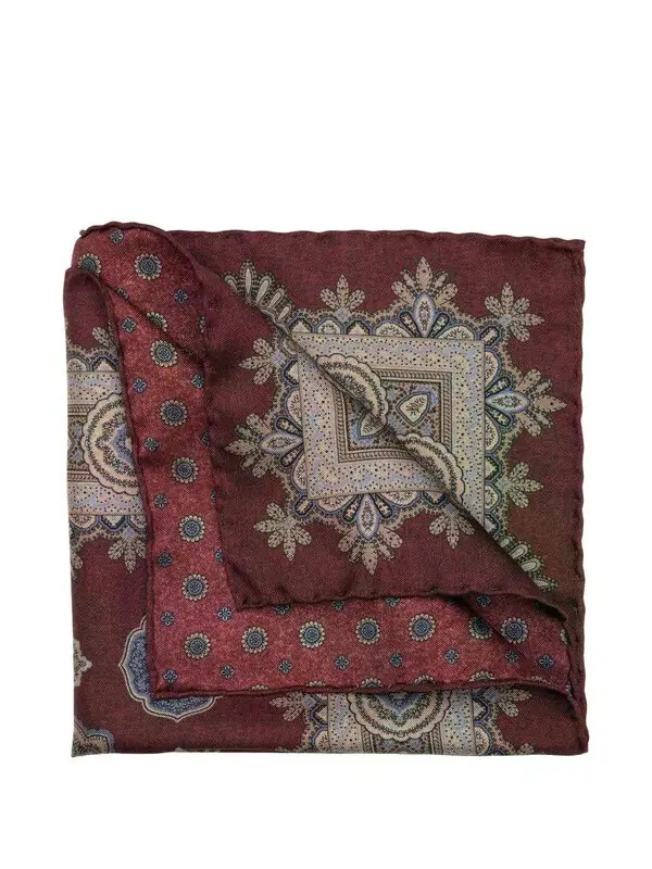 ELIZABETTA Brando Silk Pocket Square - Red