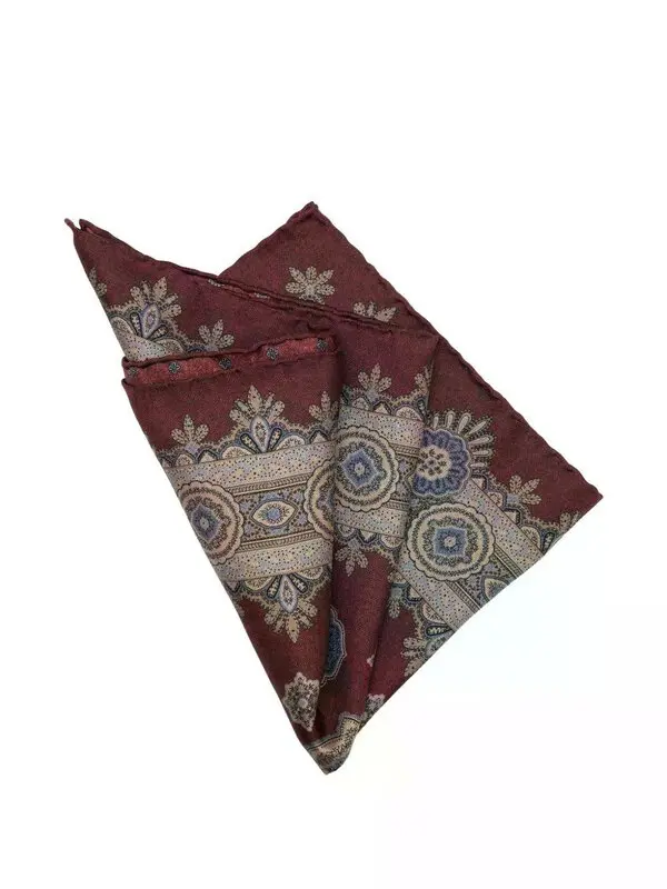 ELIZABETTA Brando Silk Pocket Square - Red
