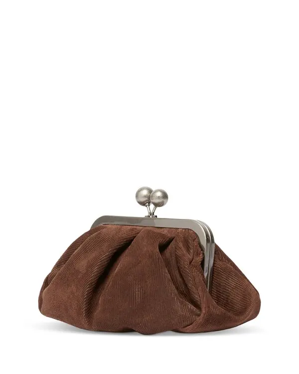 Max Mara Pasticcino Suede Convertible Clutch