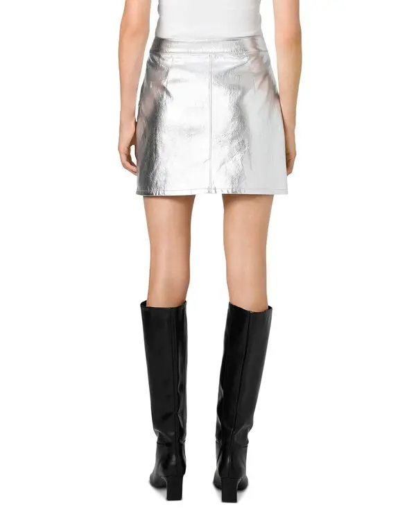 French Connection Mimi Metallic Faux Leather Mini Skirt