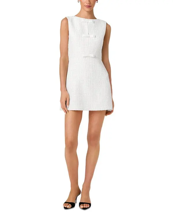 French Connection Scattered Tinsel Bow Trim Mini Dress