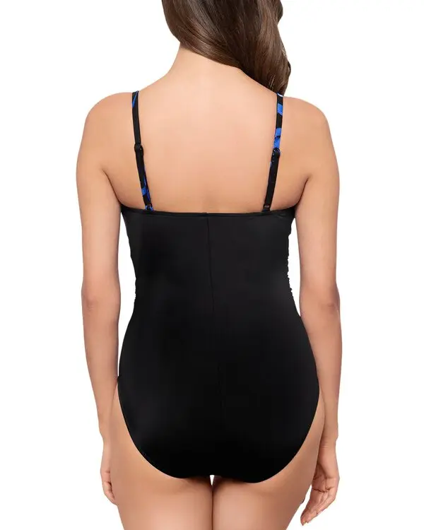 Magicsuit Sketchbook Louise Beaded Strap Ruched Swimsuit - Black/multi
