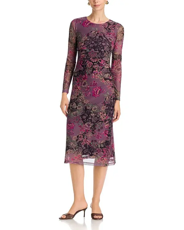 Johnny Was Long Sleeve Ruched Front Dress