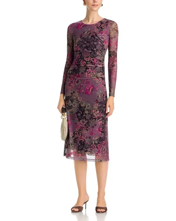 Johnny Was Long Sleeve Ruched Front Dress