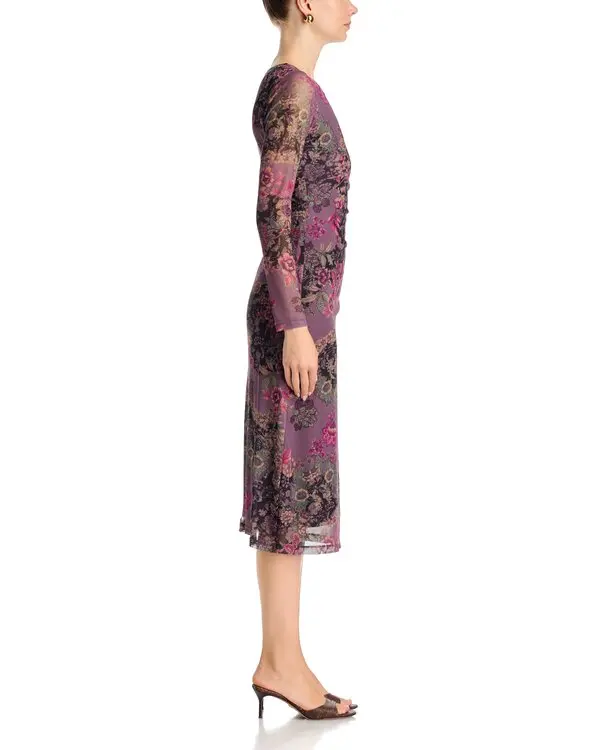 Johnny Was Long Sleeve Ruched Front Dress