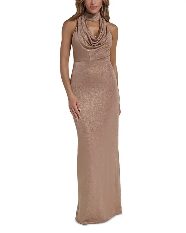 Eliza J Mock Collar Cowlneck Gown
