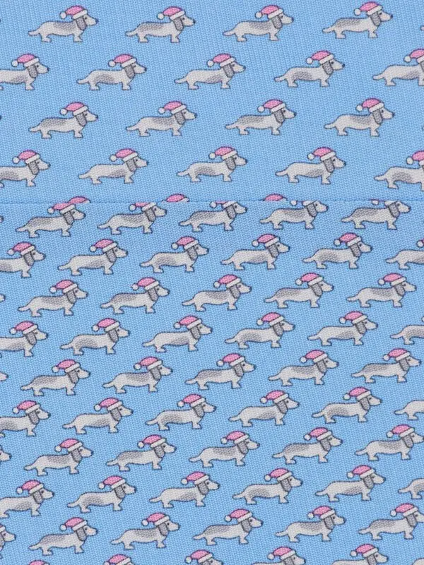 FERRAGAMO Dachshund-print Silk Tie - Celeste