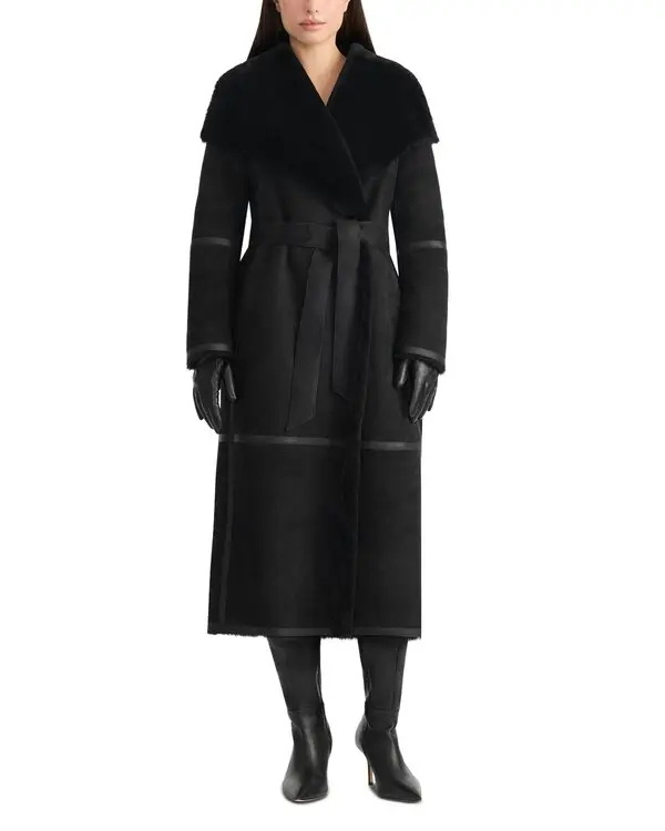 Mackage Marian Shearling Reversible Wrap Coat