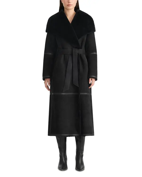 Mackage Marian Shearling Reversible Wrap Coat