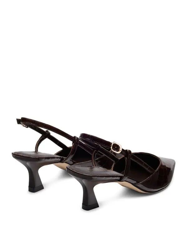 STUART WEITZMAN Vinnie 50 Patent Leather Slingback Pumps