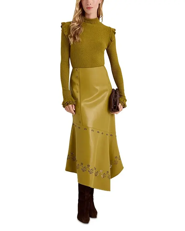 MARIE OLIVER Tinley Ruffle Trim Turtleneck - Willow
