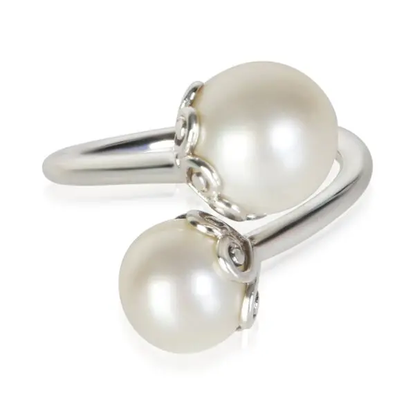 Tiffany & Co. Sterling Silver Pearl Goldoni Heart Pearl Bypass Ring - Sterling_silver
