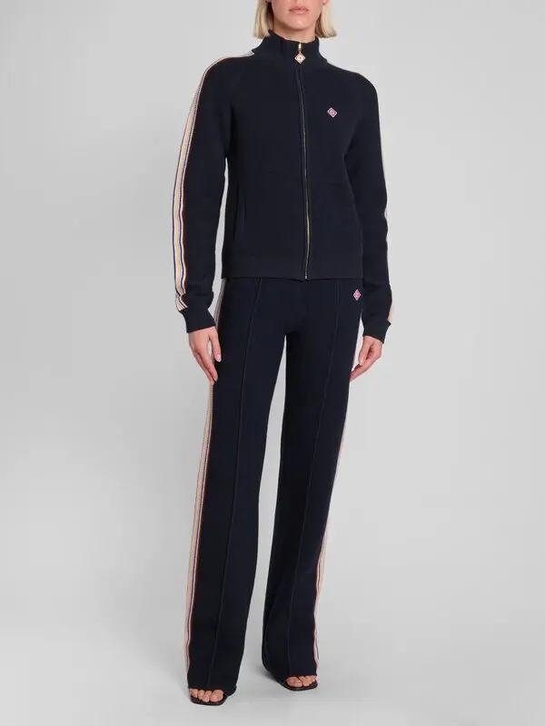 Casablanca Café Striped Cotton & Wool-blend Trousers