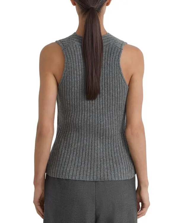 REISS Maggie Wool Blend Ribbed Knit Top