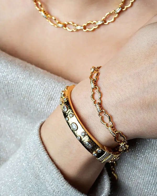 CAPUCINE DE WULF Maharani Cubic Zirconia Bangle Bracelet