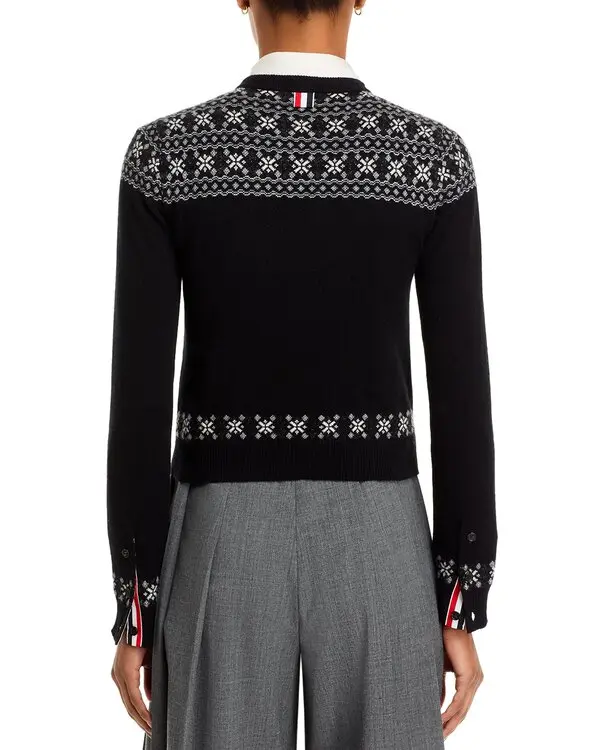 Thom Browne Icelandic Fairisle Jacquard Cashmere Cardigan