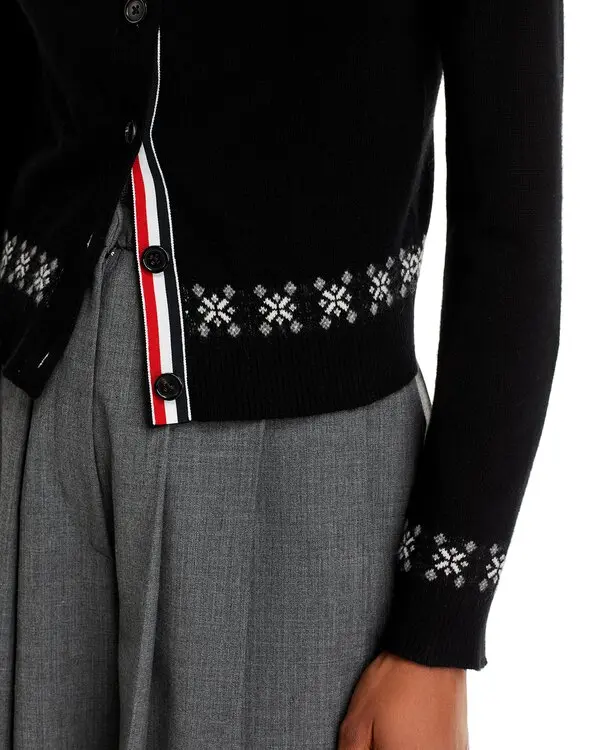 Thom Browne Icelandic Fairisle Jacquard Cashmere Cardigan