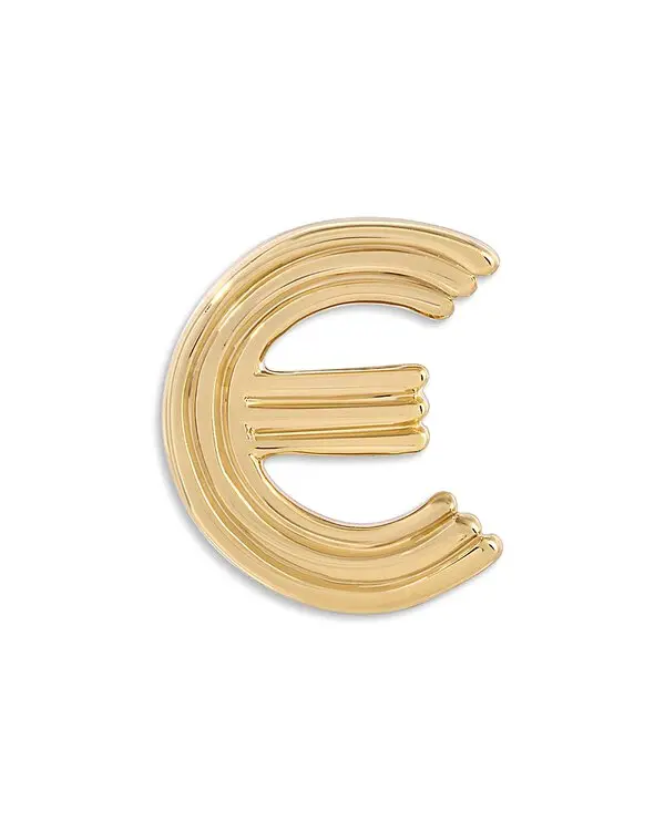 Adina Reyter 14k Yellow Gold Groovy Initial Midi Bead - E