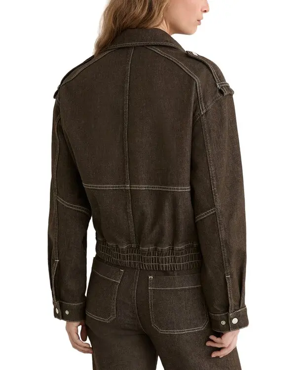 REISS Petites Blair Cotton Blend Denim Jacket
