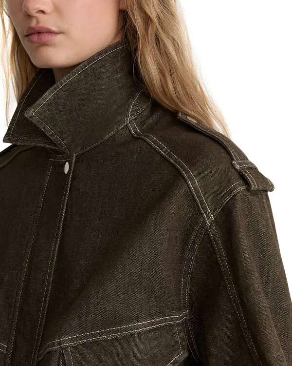 REISS Petites Blair Cotton Blend Denim Jacket