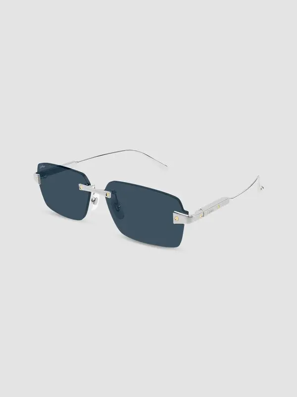 Cartier Santos De 63mm Rimless Sunglasses - Silver
