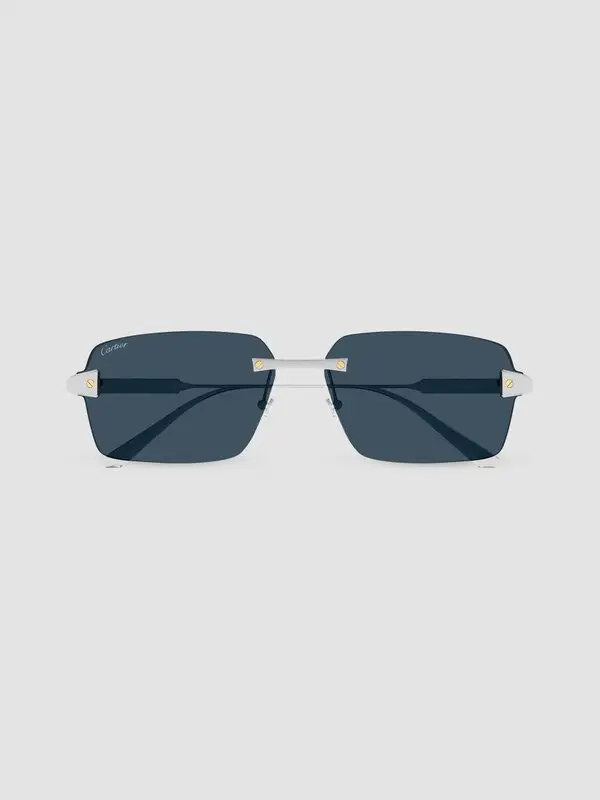 Cartier Santos De 63mm Rimless Sunglasses - Silver