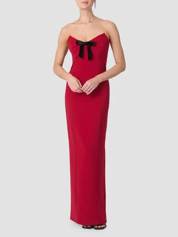 Shoshanna Brielle Strapless Bow Column Gown