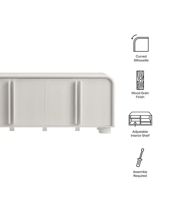 MODWAY Bellamy Curved 4-door Sideboard Cabinet