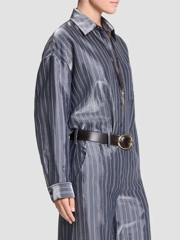 TWP Something Borrowed Striped Cotton-blend Shirt