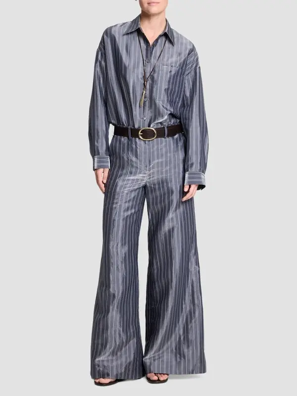 TWP Something Borrowed Striped Cotton-blend Shirt
