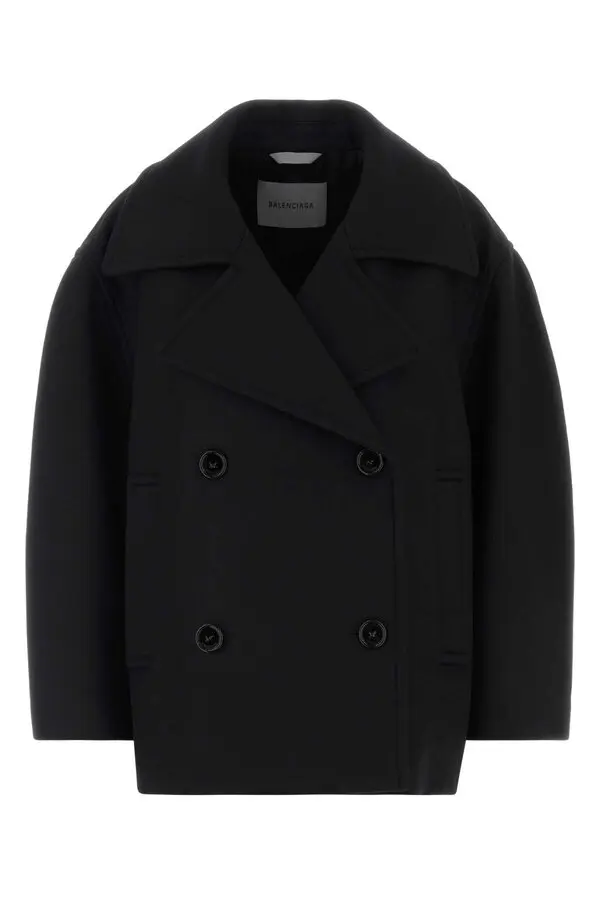 Balenciaga Wool-blend Oversize Jacket - Black