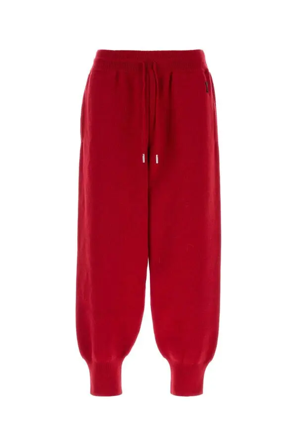 AMI Paris Merino Wool Joggers With Tapered Fit - Red