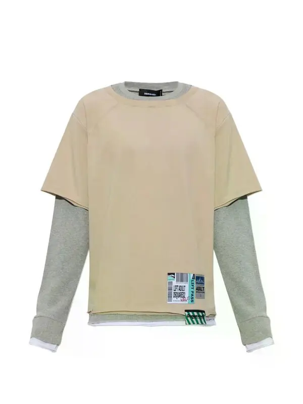 Dsquared2 Layered-effect Logo-patch T-shirt - Neutrals
