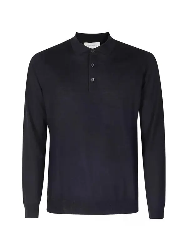 PAOLO PECORA Long-sleeve Wool Polo Shirt