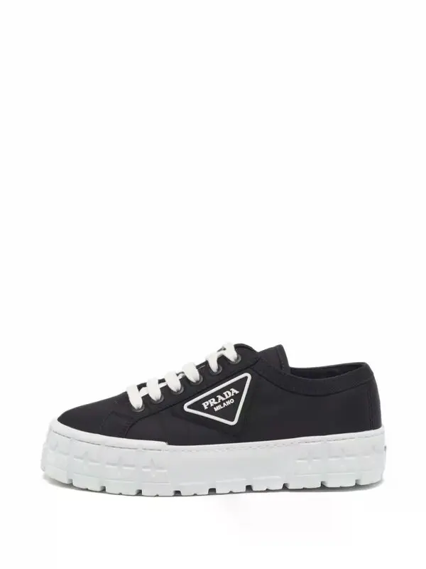 Prada Double Wheel Re-nylon Sneakers - Black