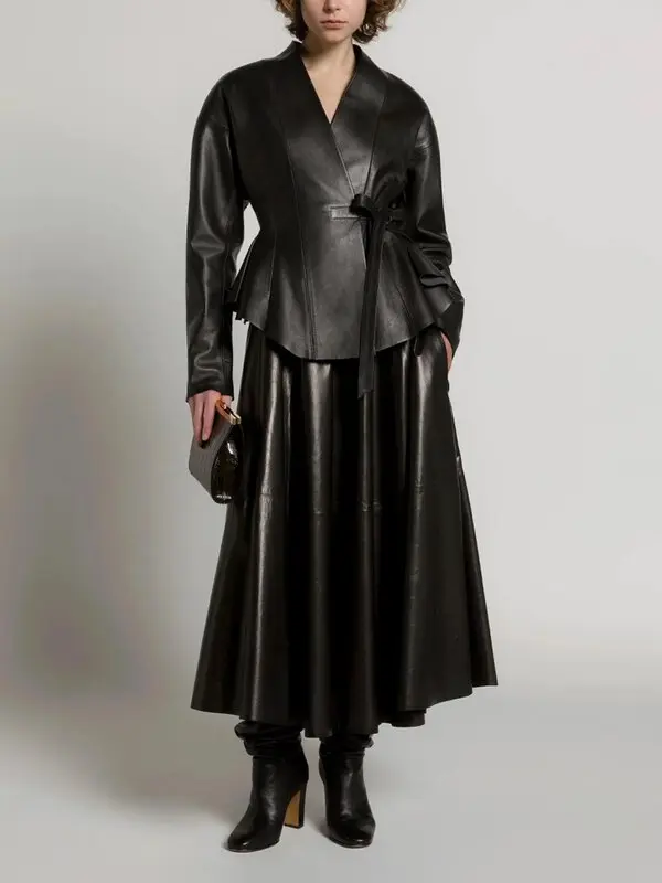Alberta Ferretti Leather Skirt