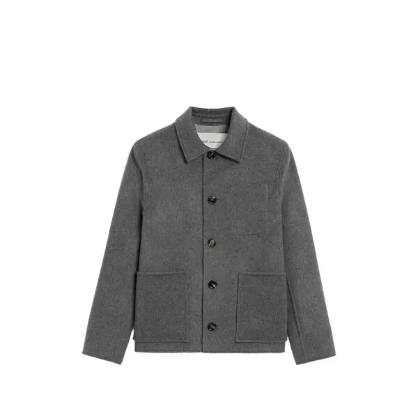 AMI Paris Grey Jackets Shirt Jackets - Gray