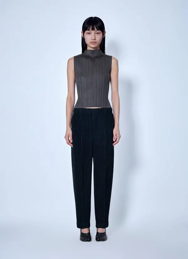 Issey Miyake August Colors High-neck Top - Gray
