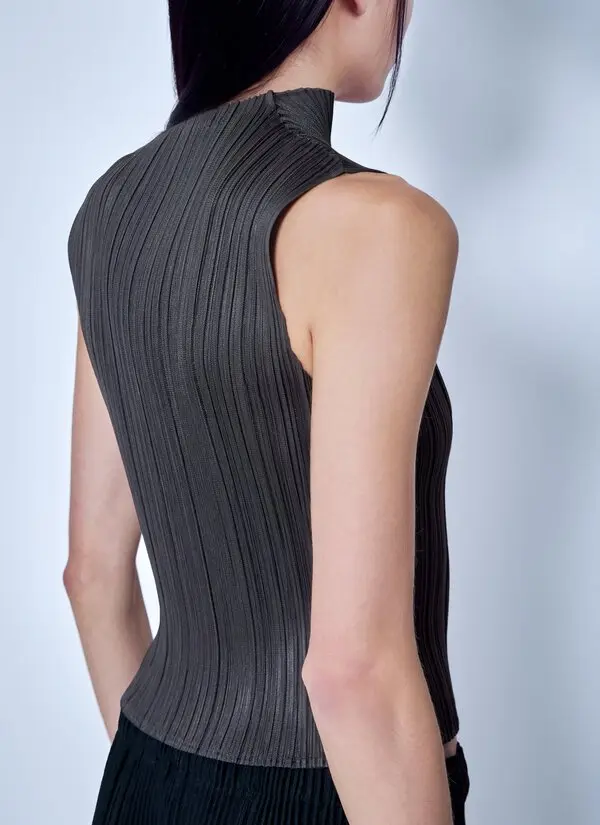 Issey Miyake August Colors High-neck Top - Gray
