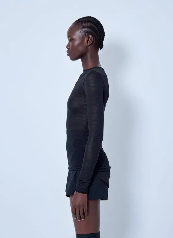 Rick Owens Long Sleeve Wool Silk Tee